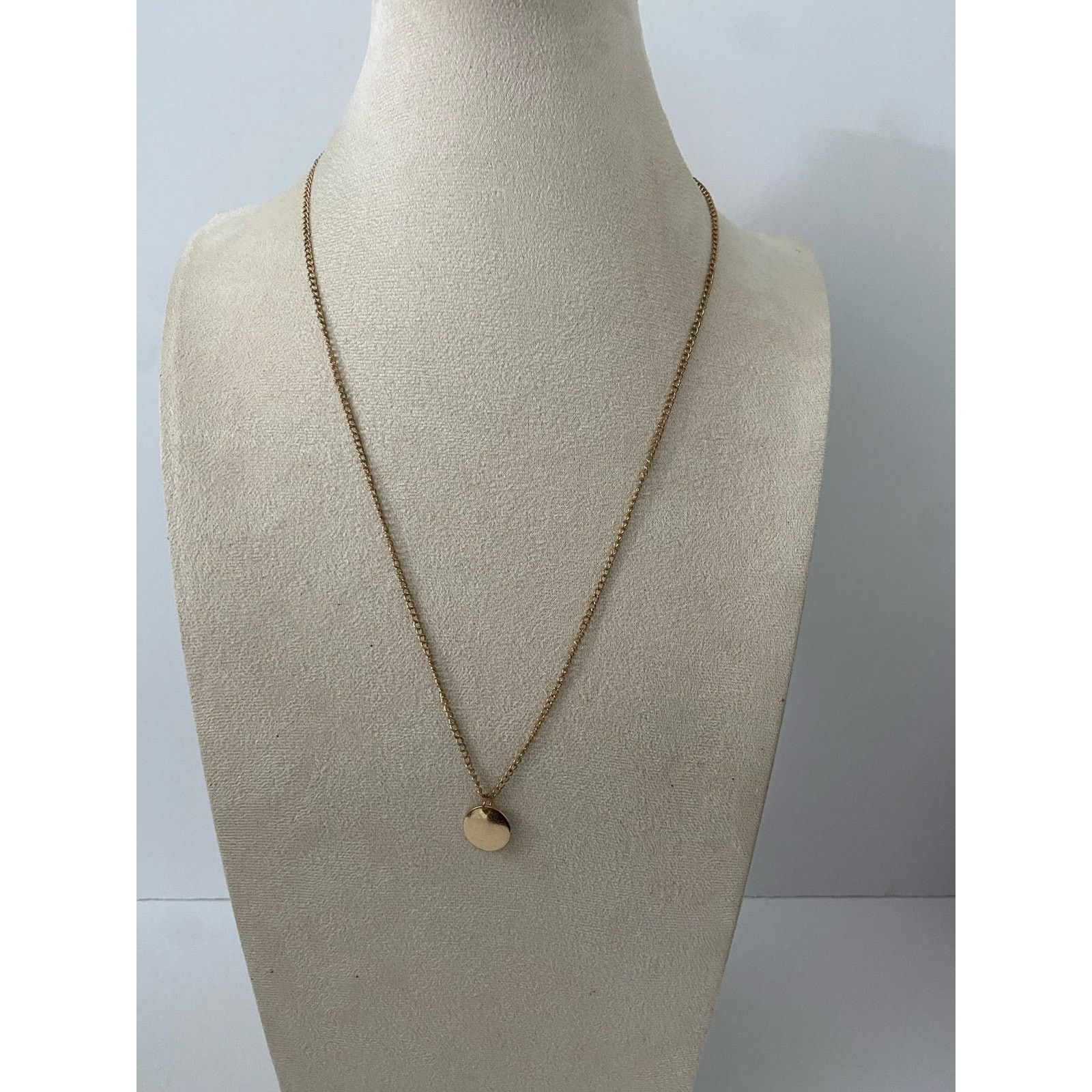 Generic Minimalist, gold tone, disc necklace | Grailed