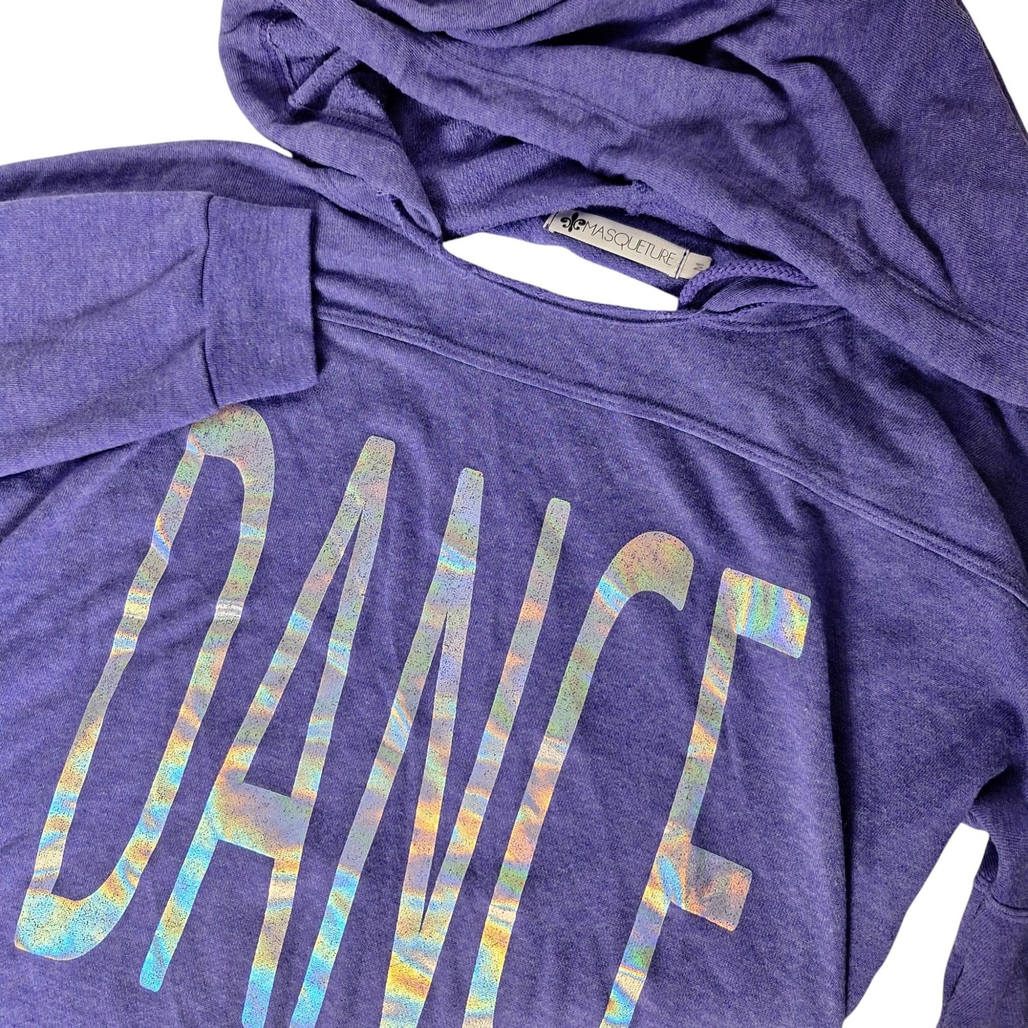 Other Masqueture Dance Hoodie Med Purple Holographic Open Back Str ...