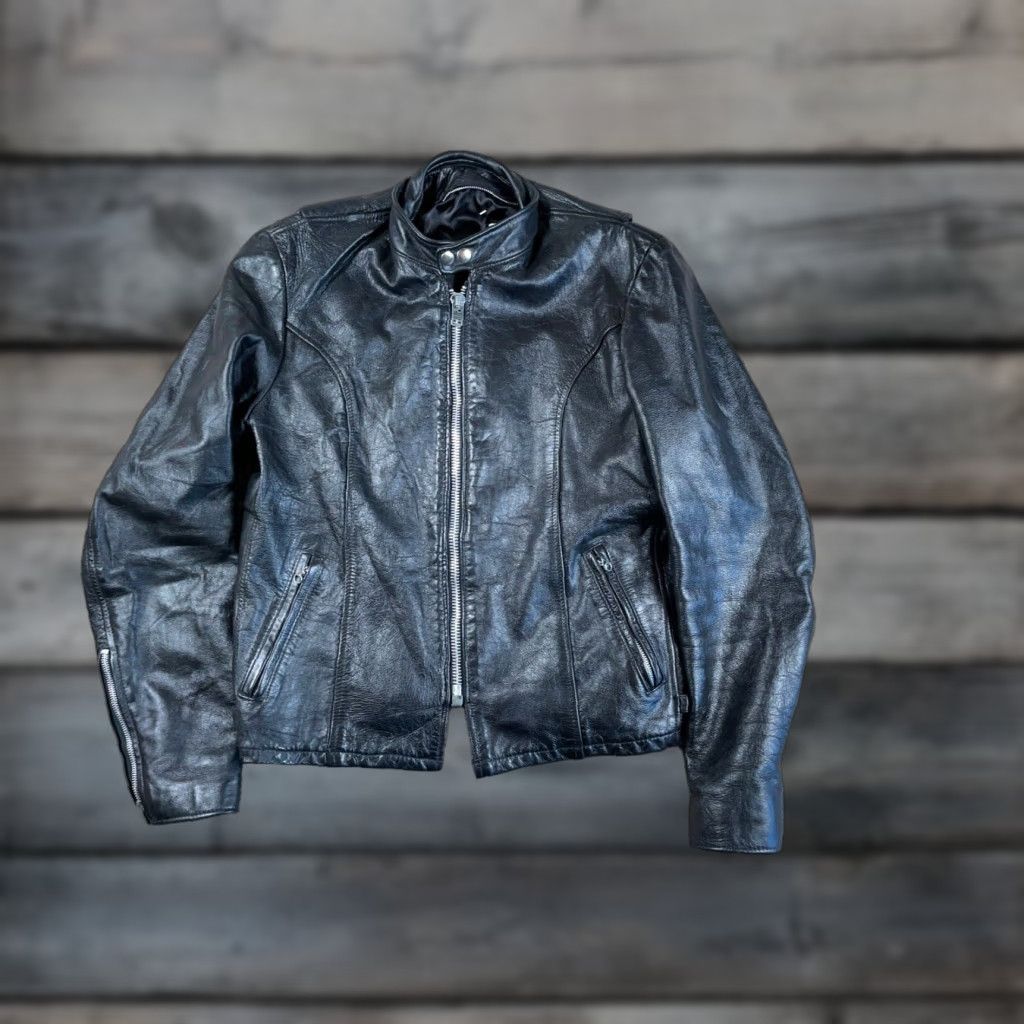Vintage VINTAGE Unbranded Cafe Racer Leather Jacket Men's 40 Black ...