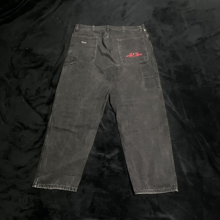 Stussy 2000s tribal 8 Ball custom loose fit embroidered jeans | Grailed
