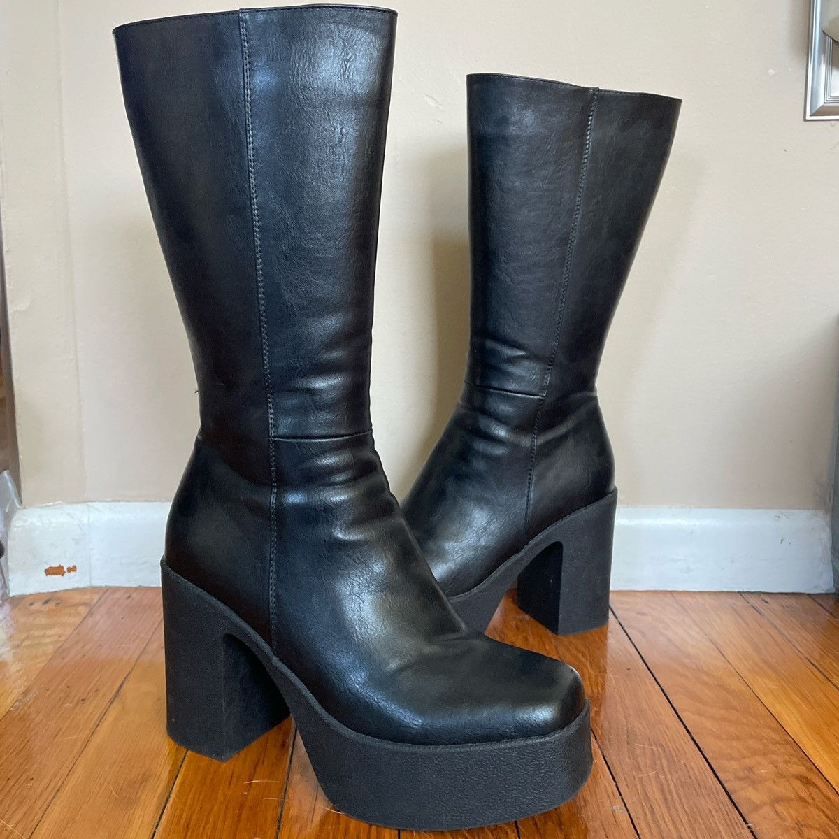 Other Black Heeled Platform Boots | Grailed