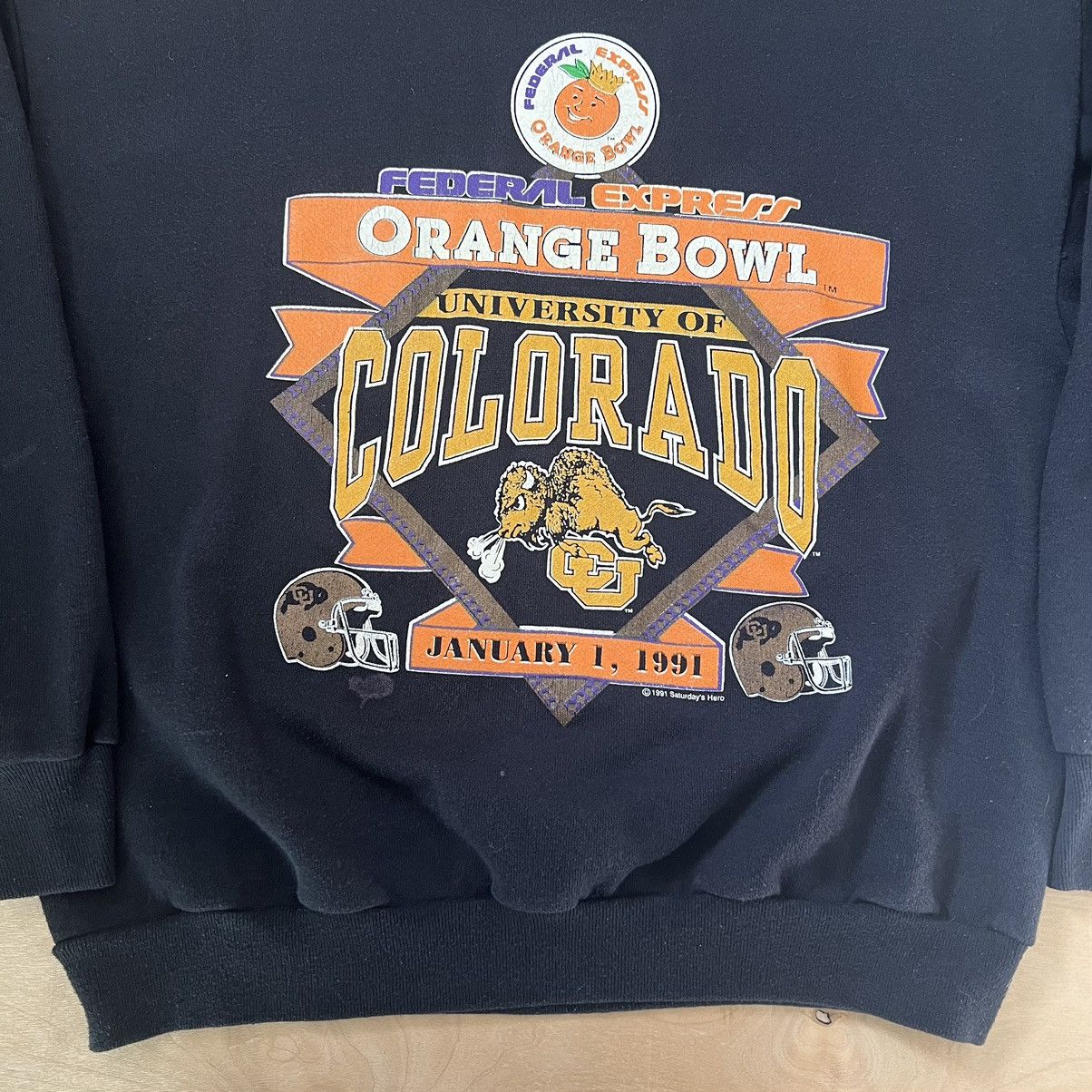 Vintage Vintage Colorado Buffaloes Sweatshirt M Black 90s Football ...
