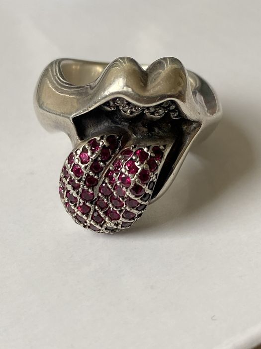 Chrome Hearts Chrome Hearts Diamond Studded Rolling Stones Ring | Grailed
