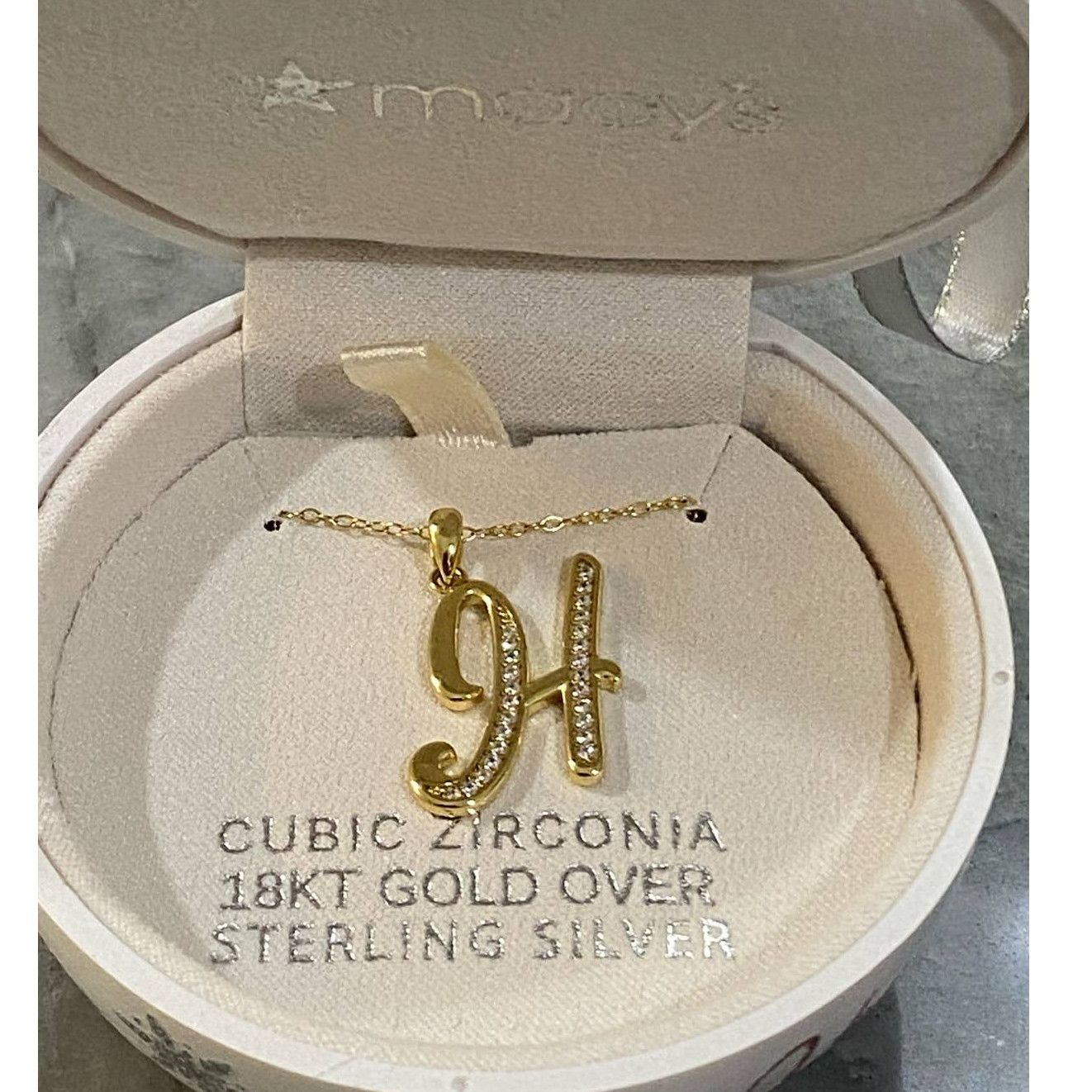 Bernini GIANI BERNINI Ornament Box CZ "H" 18" 18k GP Sterling | Grailed