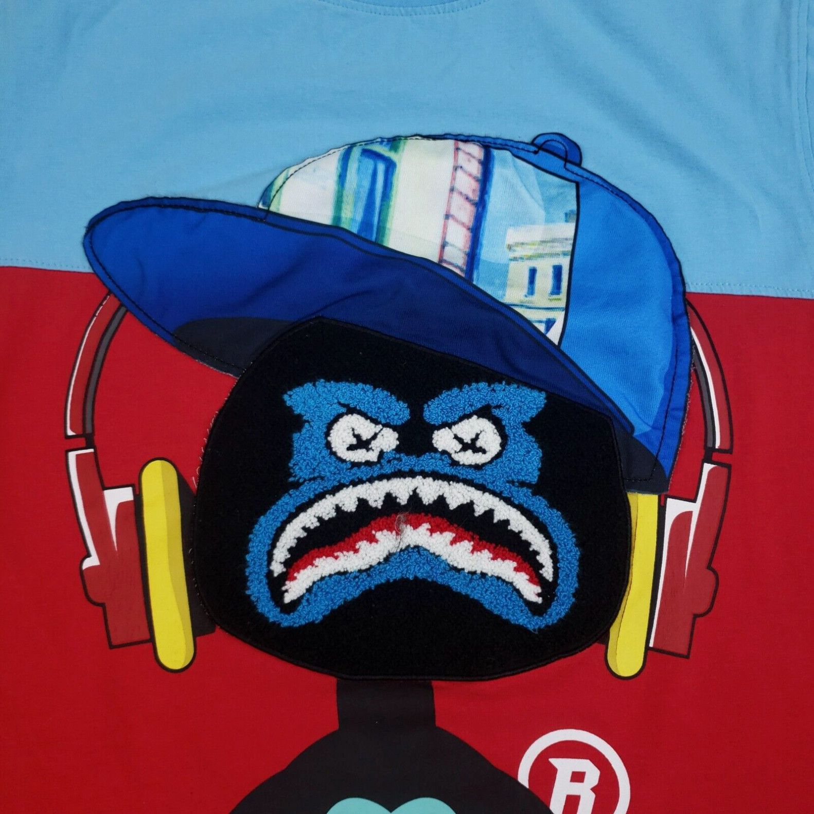 Vintage Bleecker Mercer Shirt Mens Medium Blue Red Street Wear Creature ...
