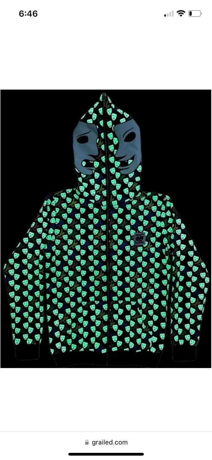 Asaali Custom Asaali Glow in the dark leather mask full zip hoodie ...