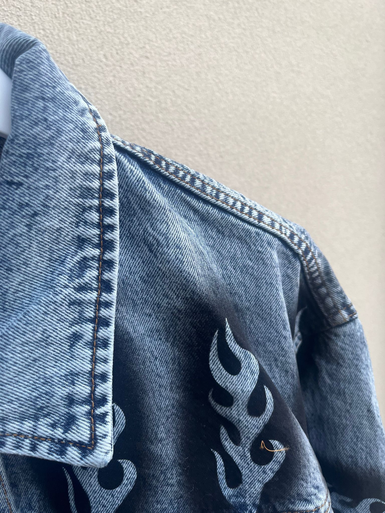 Dries Van Noten Q.2 / Stencil Denim Jacket in Light Blue | Grailed