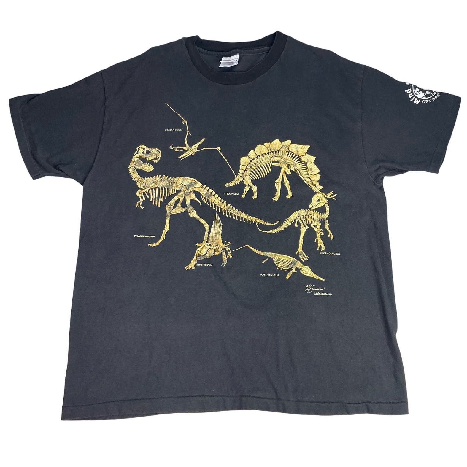 Vintage Vintage 1995 Museum Paleontology Dinosaur Fossils T-Shirt XL ...