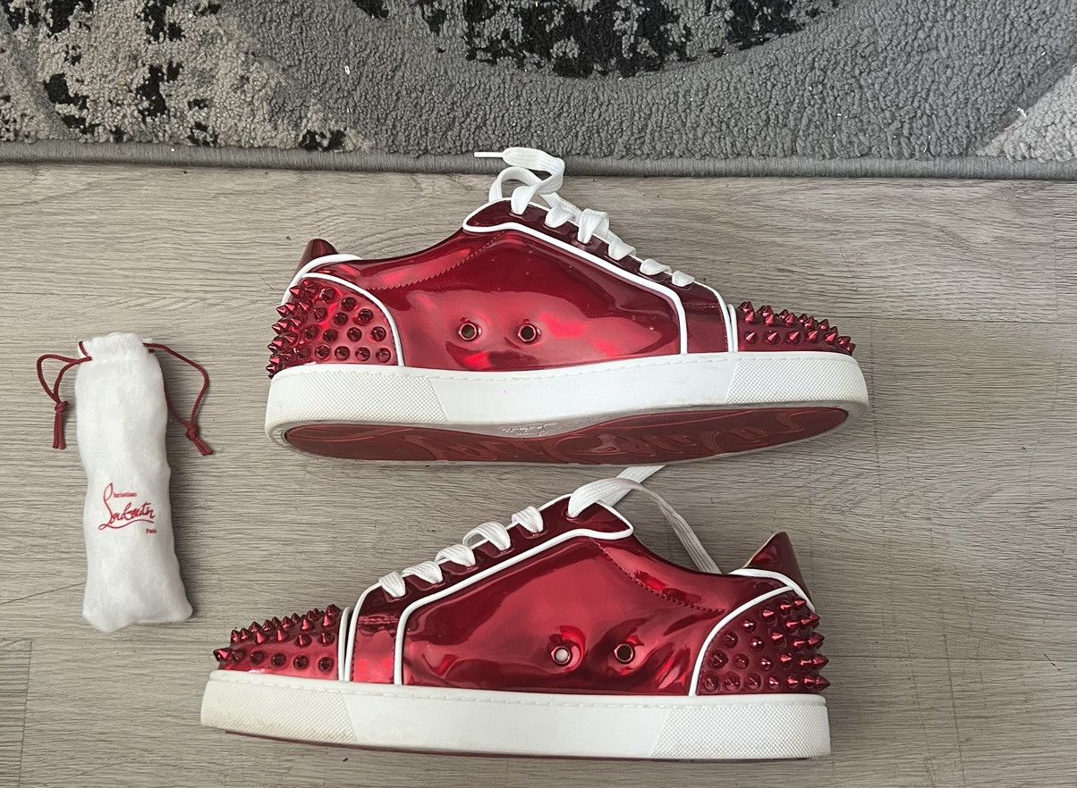 Christian Louboutin Authentic Red Christian Louboutin Low Top Spiked ...