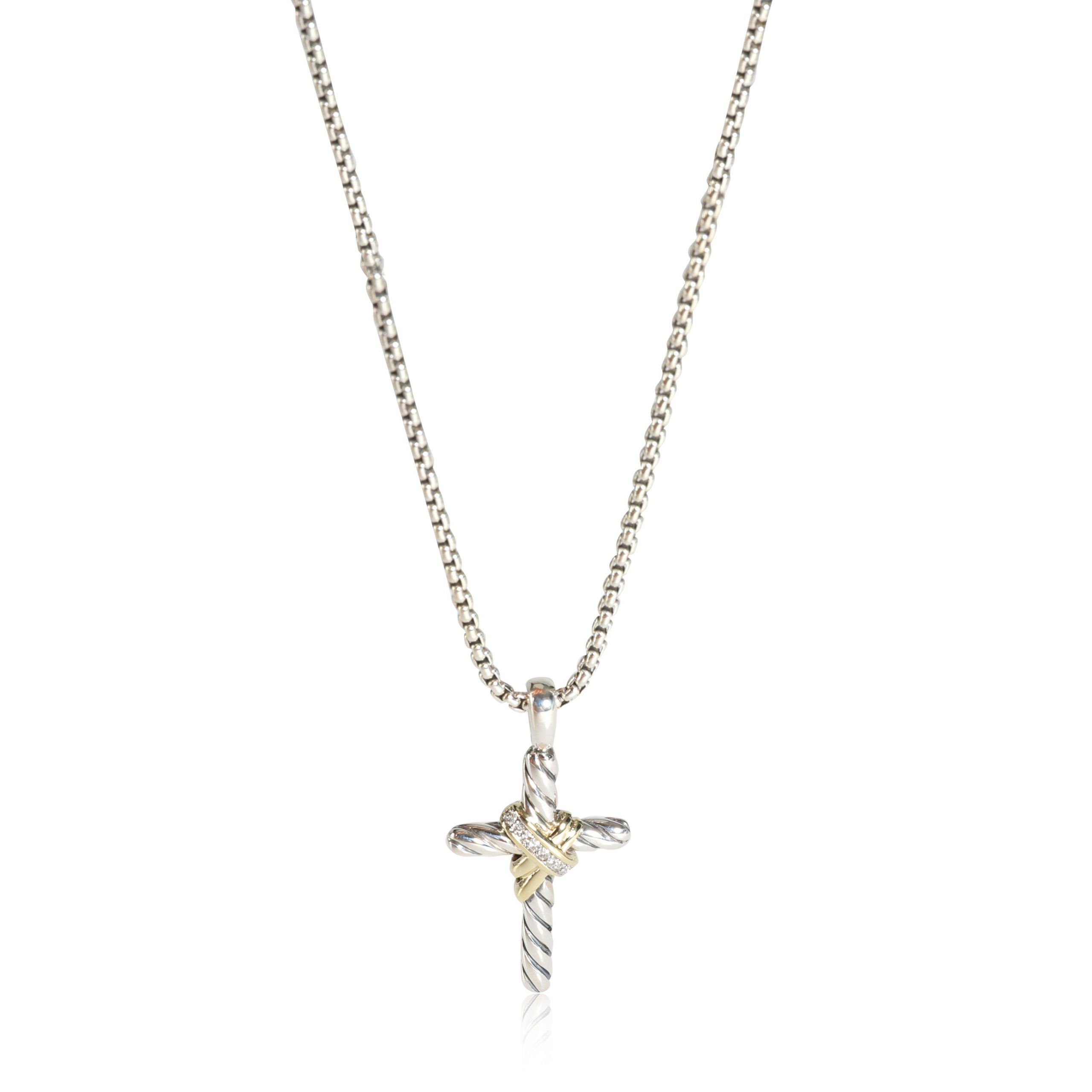 David Yurman David Yurman Cable Collectibles Diamond Cross Pendant in ...