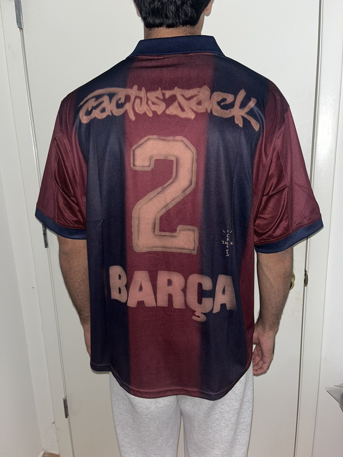 Nike × Travis Scott CJ X NIKE X FC BARCELONA RETRO 2000/01 HOME SKELETON JERSEY | Grailed