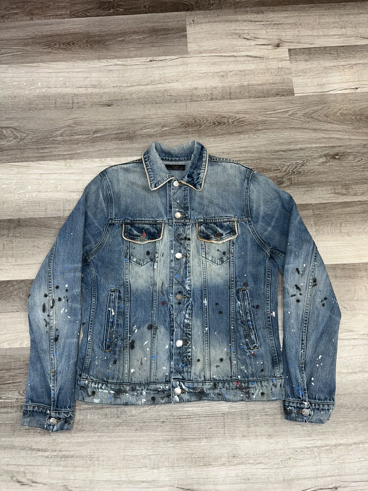 Amiri Amiri Denim Trucker Jacket Paint Splatter | Grailed