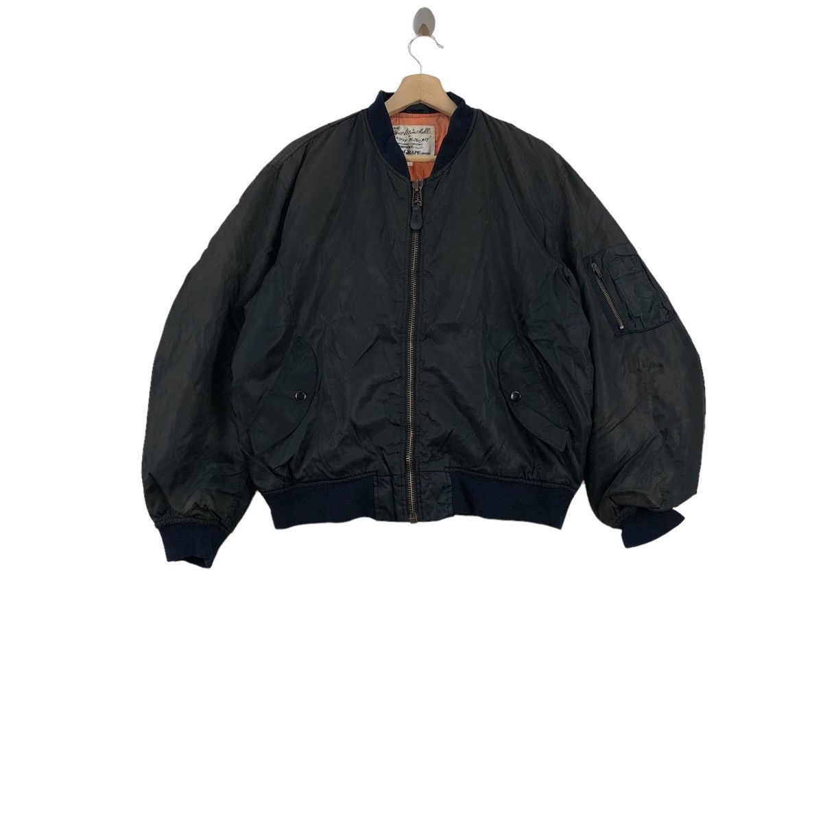 Bomber Jacket × Ma 1 Vintage Faded JERRY MAHONEY Red Grape Alpha MA-1 ...