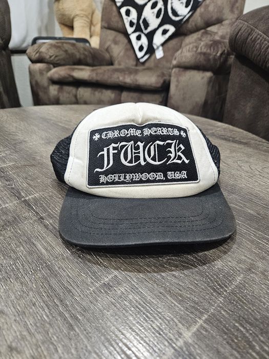 Chrome Hearts Chrome Hearts Hollywood Trucker Hat Fuck You Snapback Cap ...