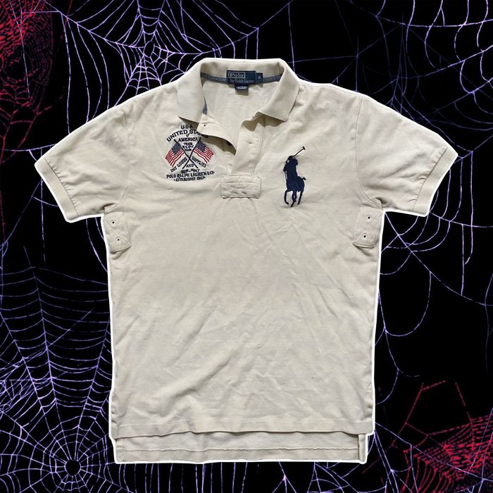 Polo Ralph Lauren Small Cream/Blue Big Pony Ralph Lauren Polo | Grailed