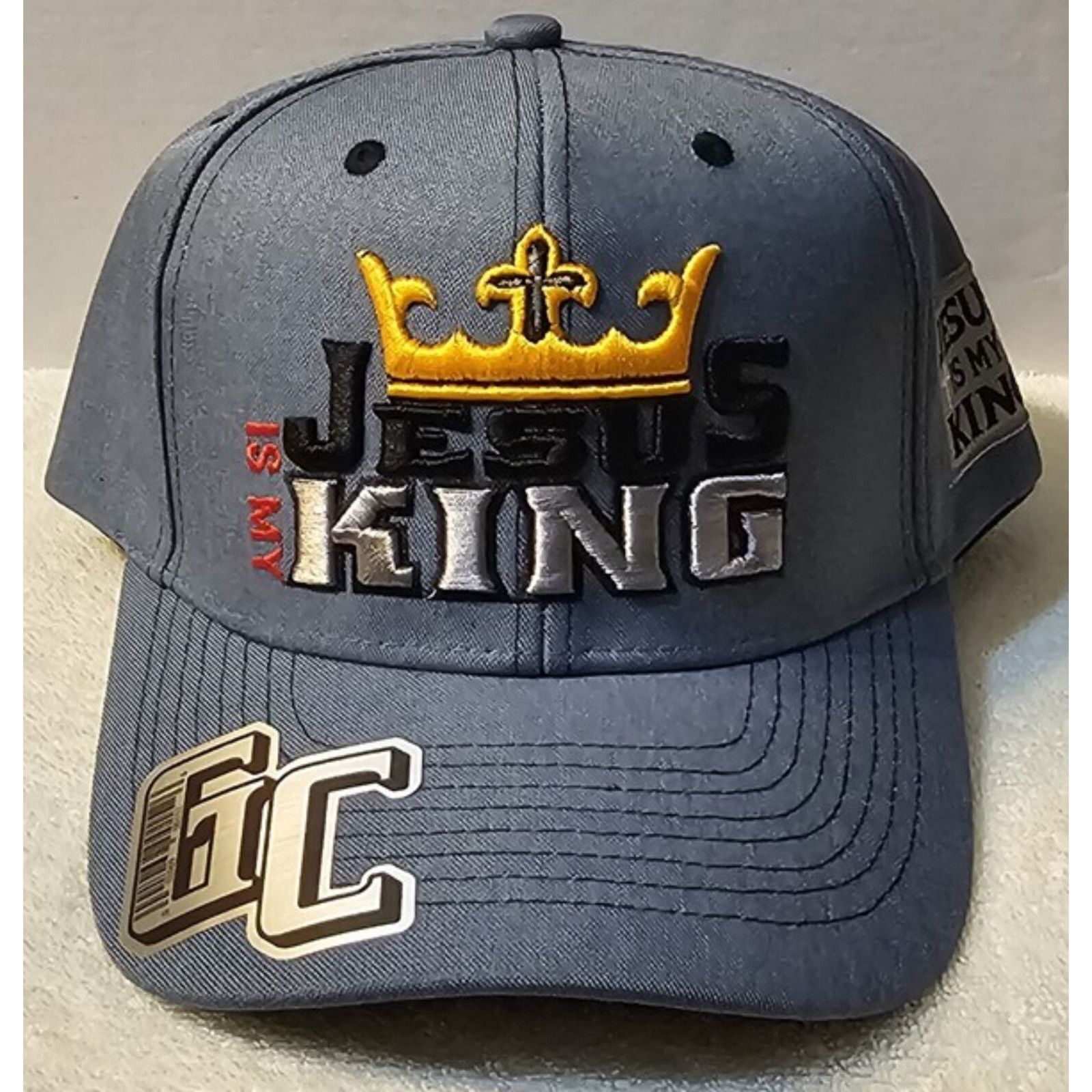 Vintage JESUS IS MY KING CROWN RELIGIOUS GOD CROSS SNAPBACK BASEBALL ...