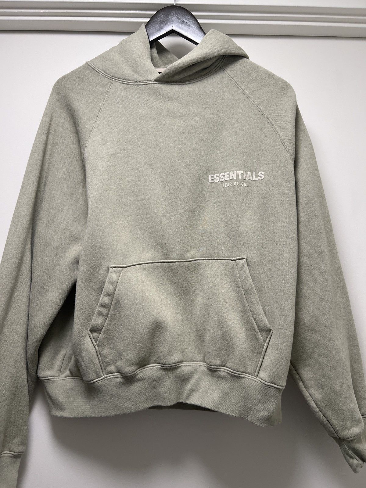 Essentials Light Green Essentials Fear of God Hoodie | Grailed