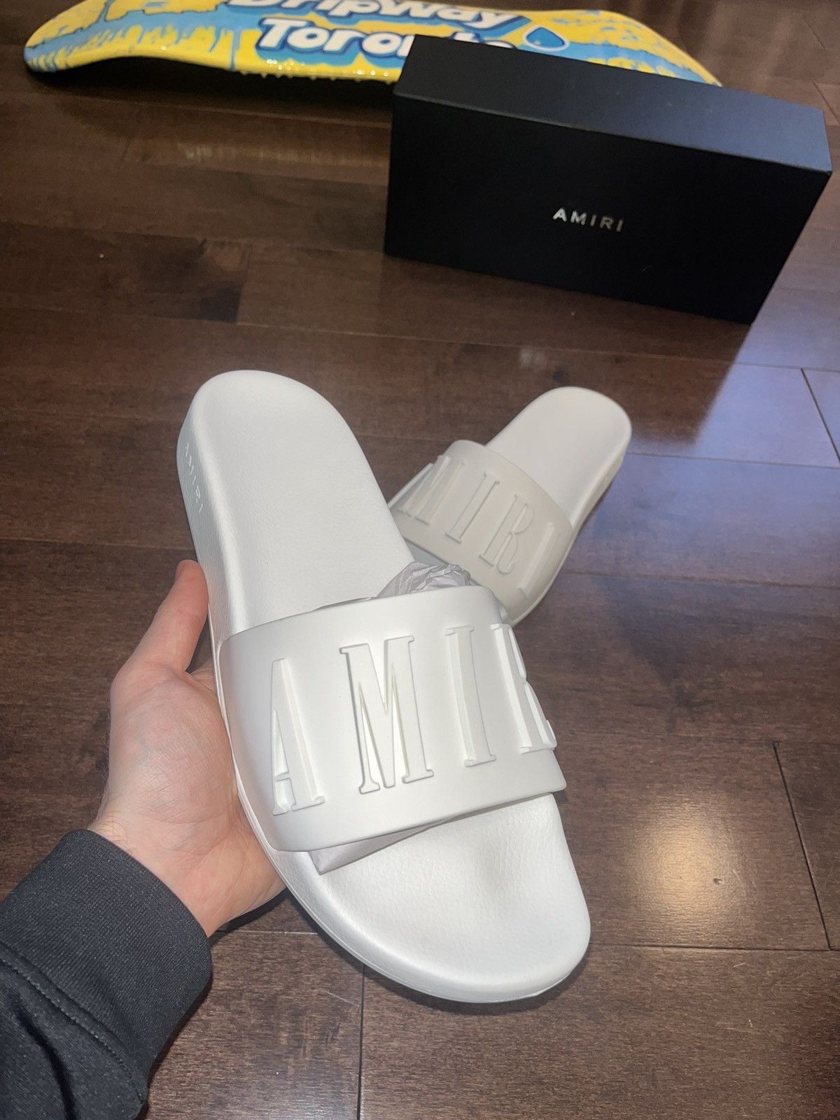 Amiri Amiri White Pool Logo Slides | Grailed