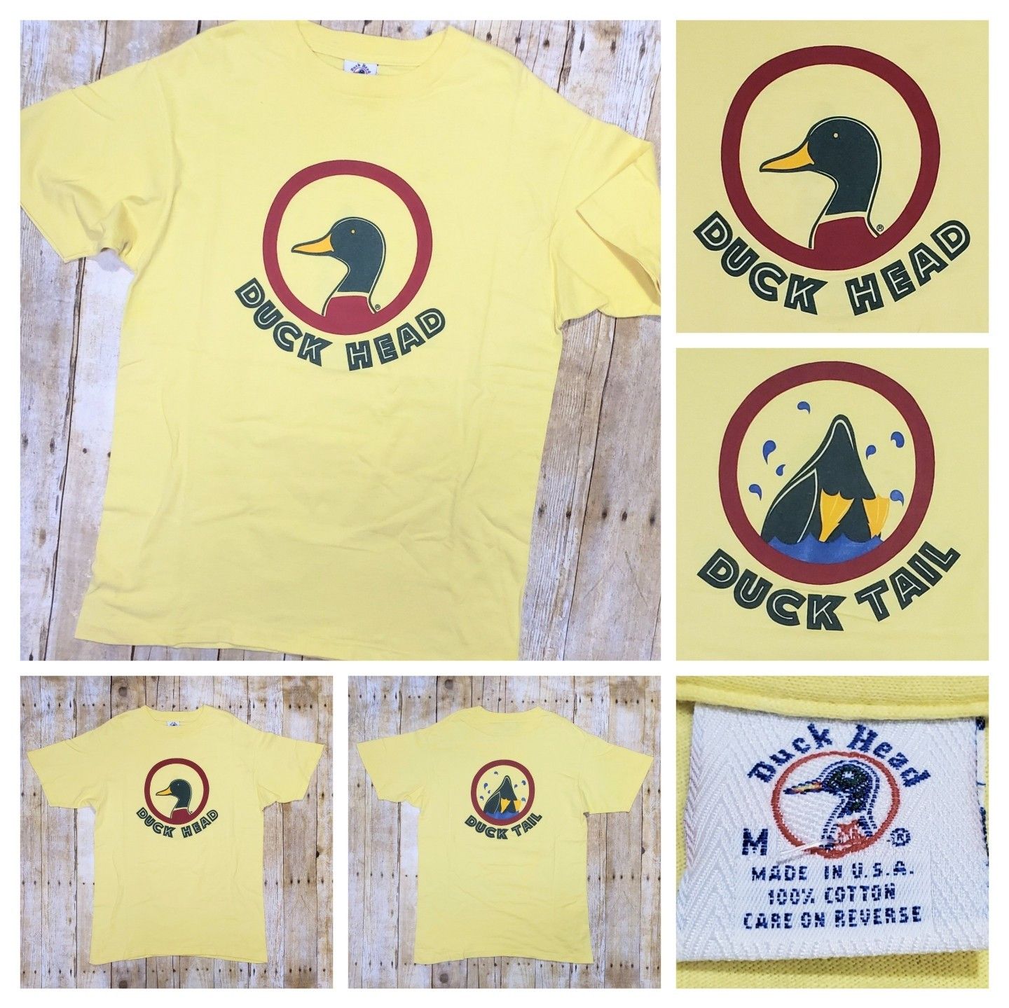 Vintage Vintage 90s DUCK HEAD Tee Yellow Single Stitch Made In USA ...