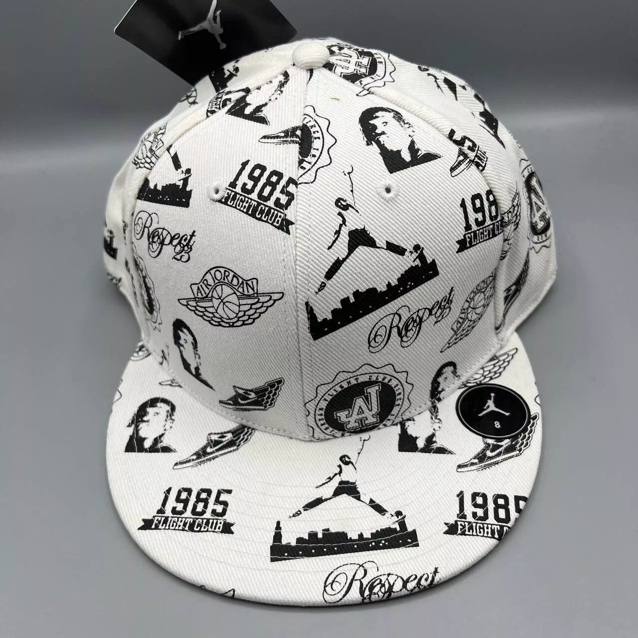 Jordan Brand Air Jordan Flight Hat Men 8 All Over Print Fitted Cap New ...