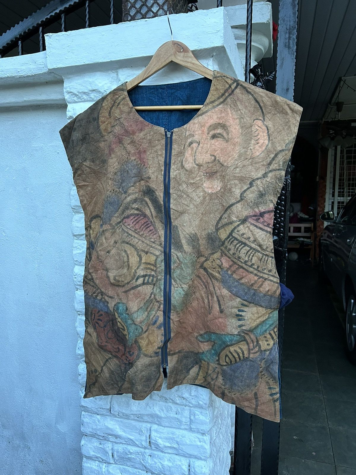 Japanese Brand × Vintage 💥 RARE VINTAGE ART JAPANESE VEST CUSTOM ART ...