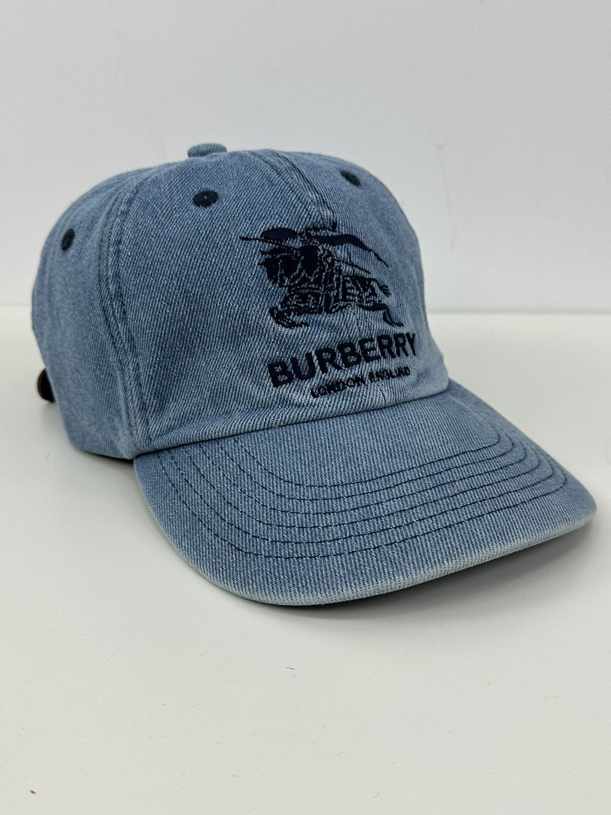 Burberry × Supreme Burberry Supreme Center Logo Denim Baseball Cap Hat ...