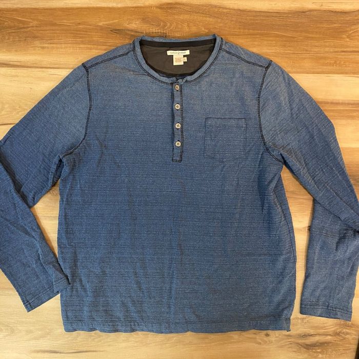 Carbon Carbon 2 Cobalt Shirt Mens Large Watermark Henley Long Sleeve ...