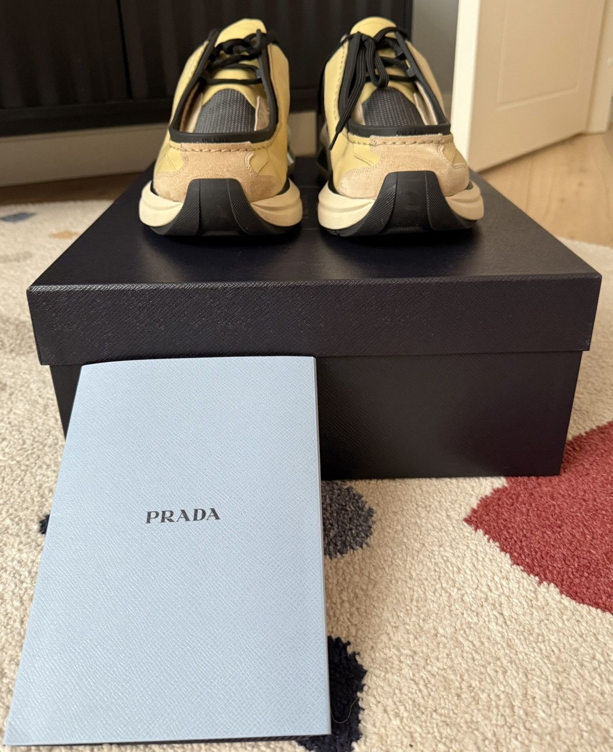 Prada Prada Systeme Brushed Leather Sneakers in multi beige | Grailed