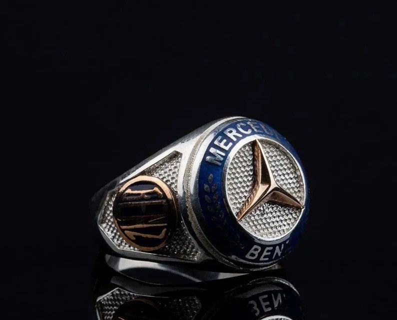 Grailed × Jewelry × Vintage Mercedes Benz Logo Luxury Silver Ring | Grailed