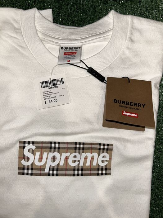 Supreme Supreme Burberry Box Logo Tee | Grailed