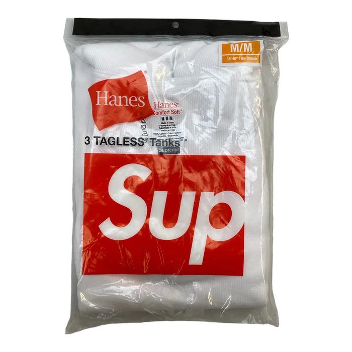 Supreme SUPREME HANES TAGLESS TANKS WHITE (3 PACK) | Grailed