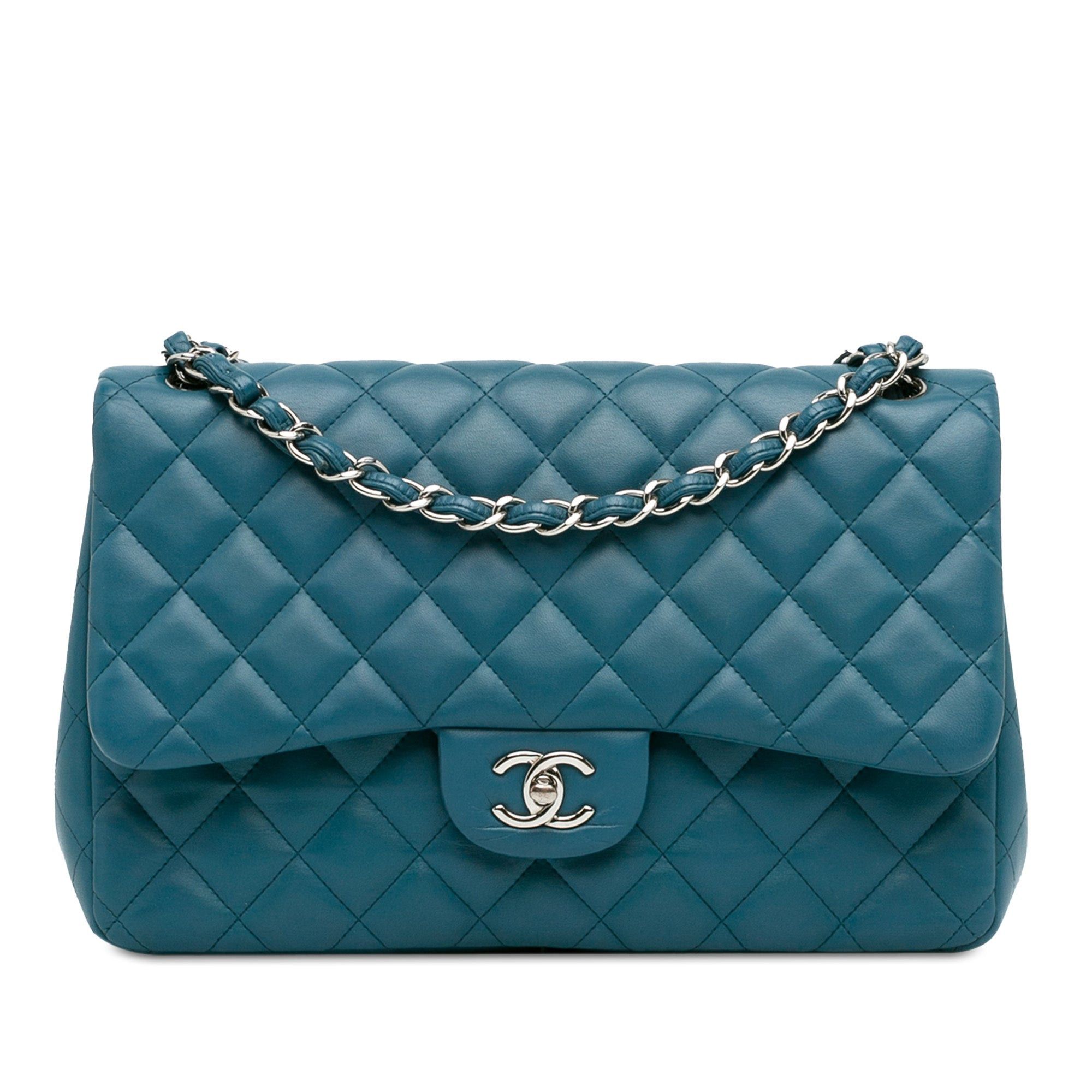 Chanel Chanel Jumbo Classic Lambskin Double Flap Blue | Grailed