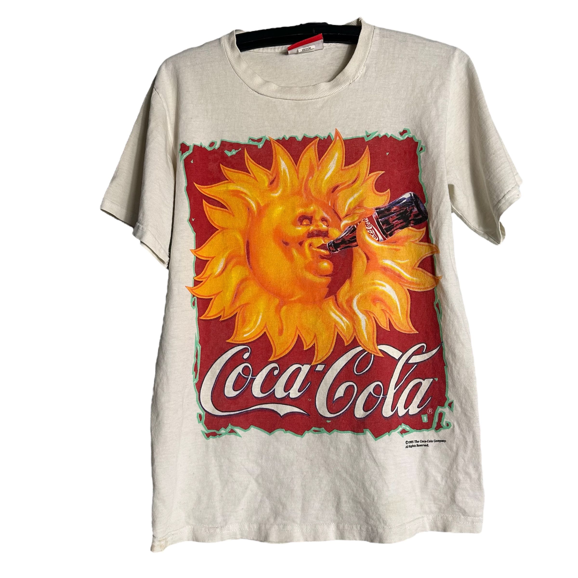 Coca Cola × Made In Usa × Vintage 🔥RARE🔥Vintage 90s Coca Cola Sun Drinking Promo T-shirt | Grailed