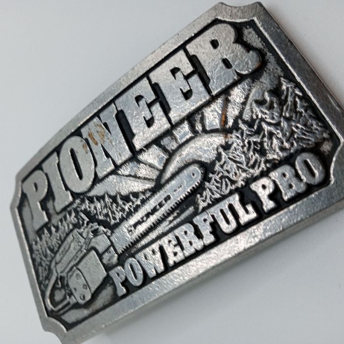 Vintage Pioneer Chainsaw Belt Buckle Powerful Pro Loggers Logging | Grailed