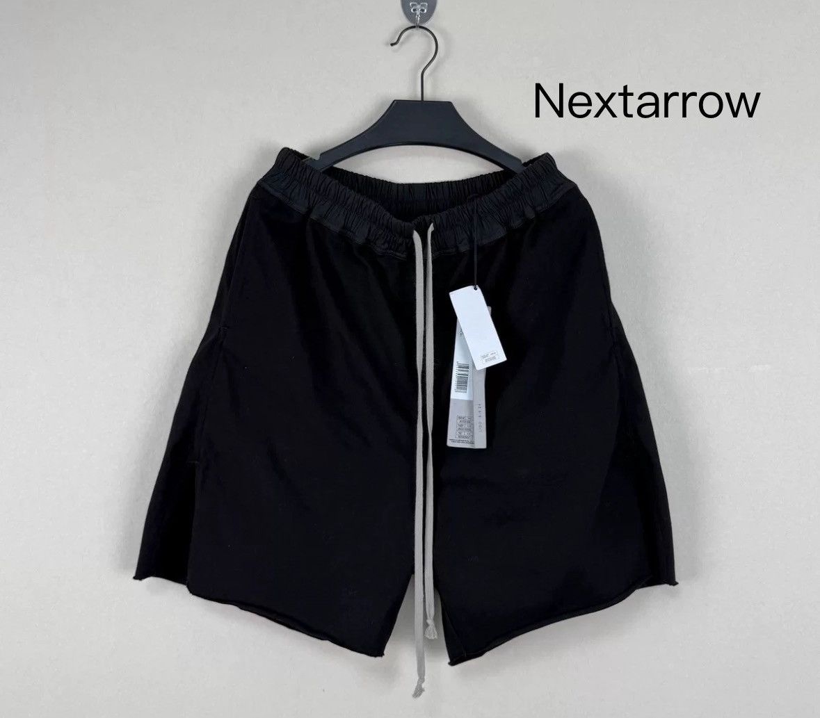 Rick Owens Rickowens mainline pure black leg split boxing shorts | Grailed