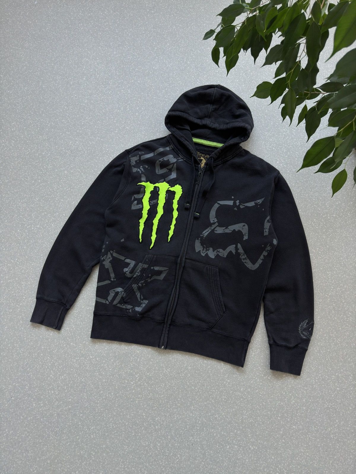 Fox Racing × Vintage Monster Energy x Fox Racing Vintage Zip Hoodie Y2K ...