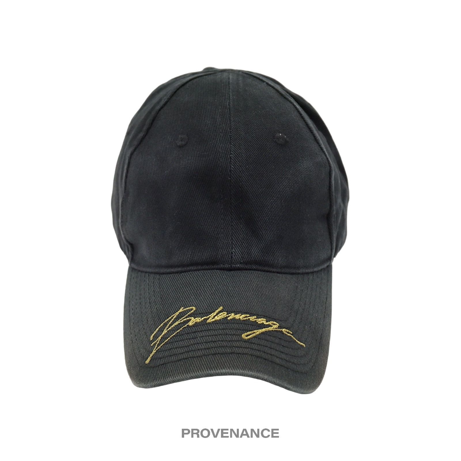 Balenciaga 🔴 Balenciaga Embroidered Script Logo Cap - Washed Black | Grailed