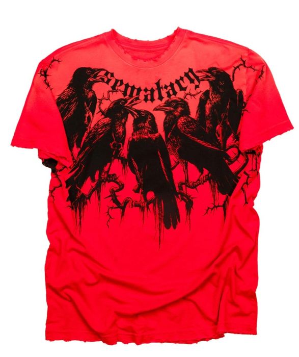 Affliction Affliction Haunted Mound Sematary Crows Red Tee | Grailed