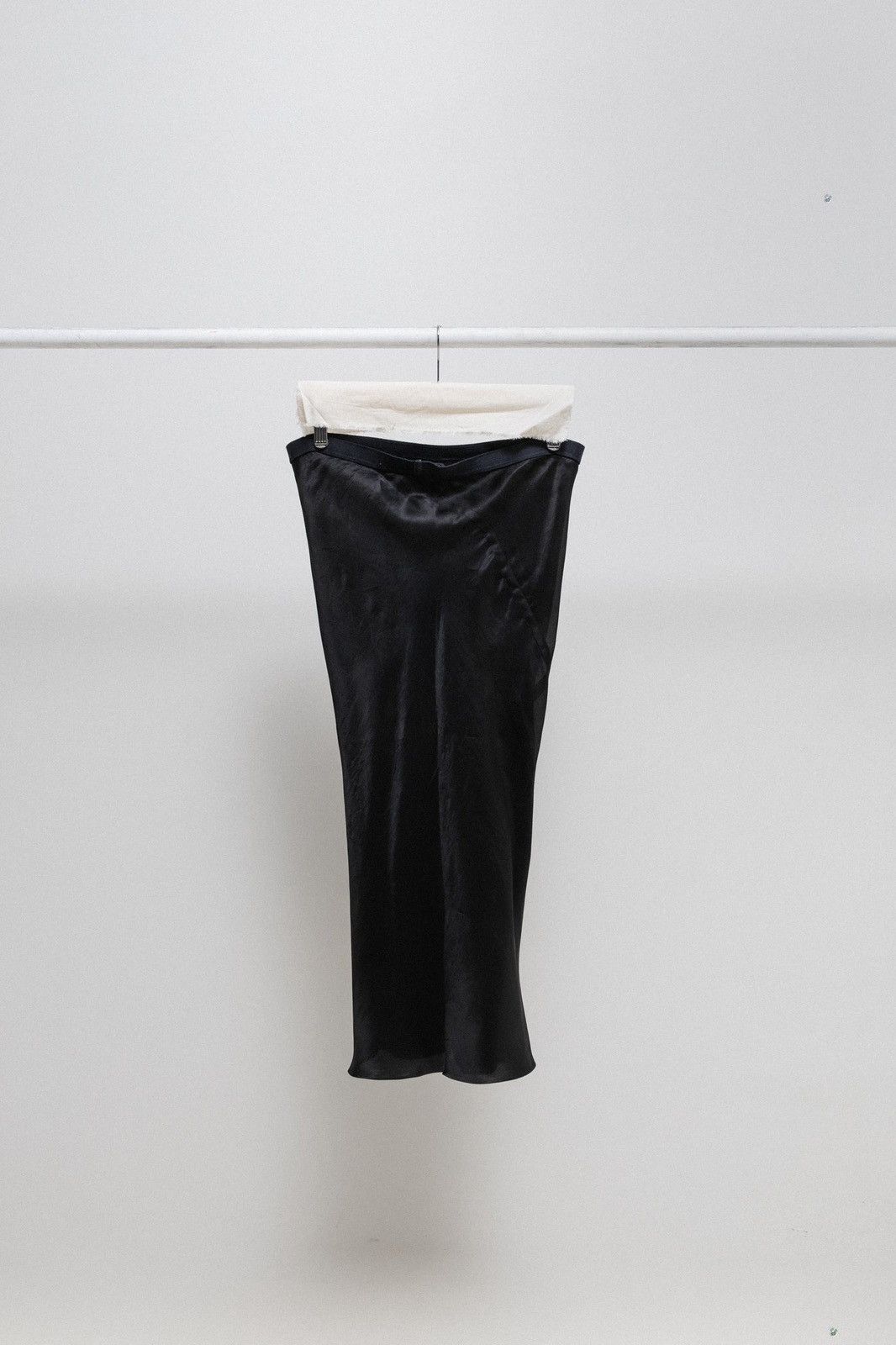 Rick Owens SS06 "TUNGSTEN" Silk skirt with bias seams and folded hems ...
