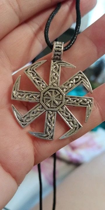 Vintage Slavic Kolovrat Symbols Pagan Sun Wheel Talisman Necklace | Grailed