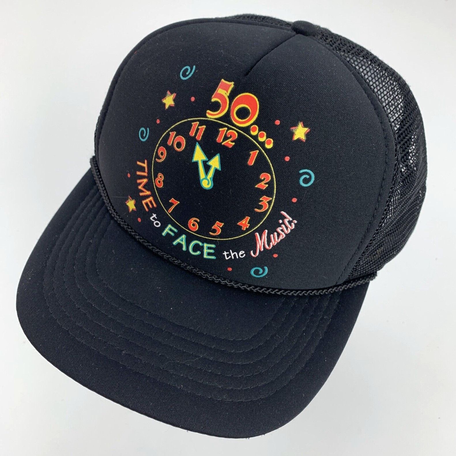 Timex Time to Face The Music 50 Years Old Trucker Ball Cap Hat Snapback ...