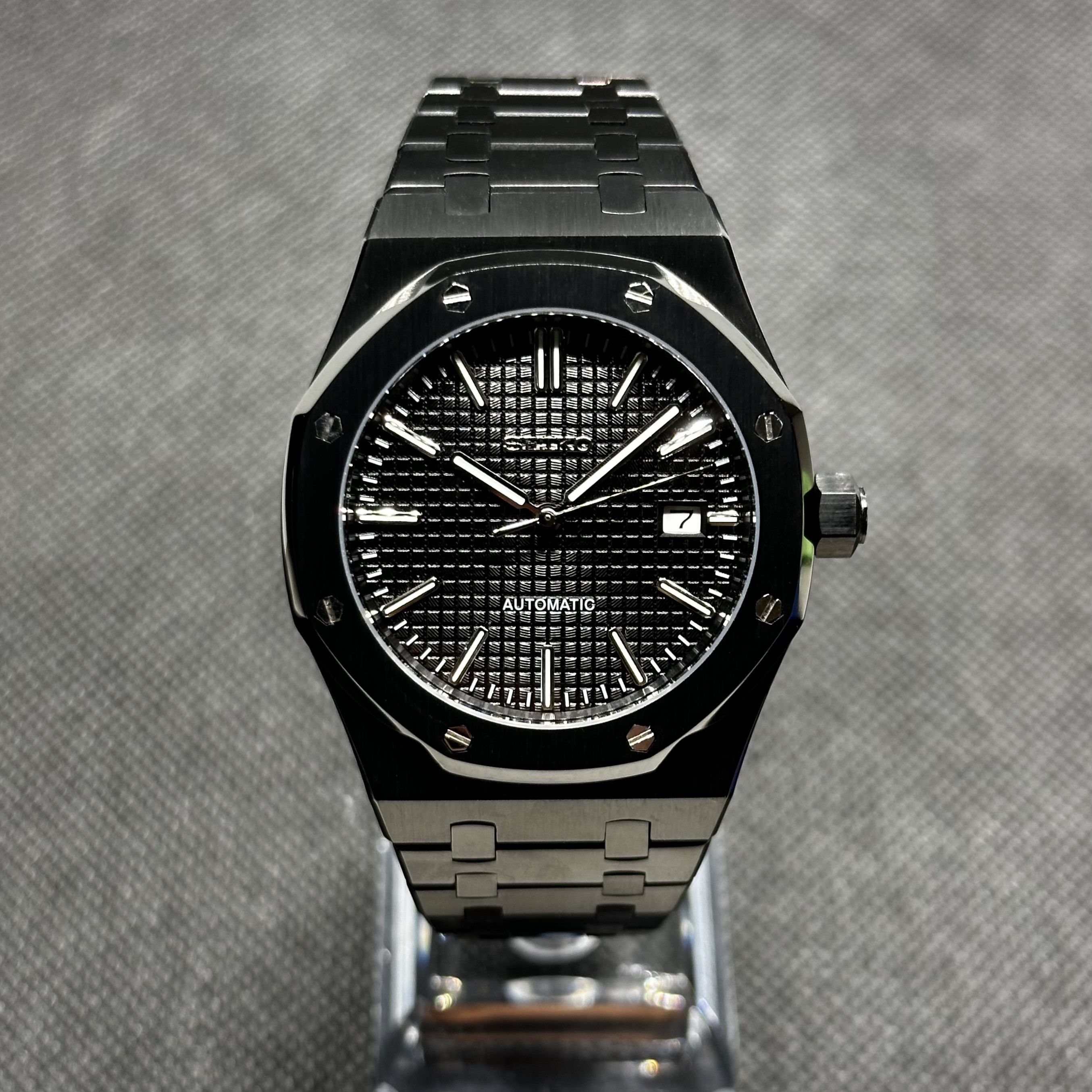 Custom Seiko Mod "All Black Seikoak" Royal Oak Watch | Grailed