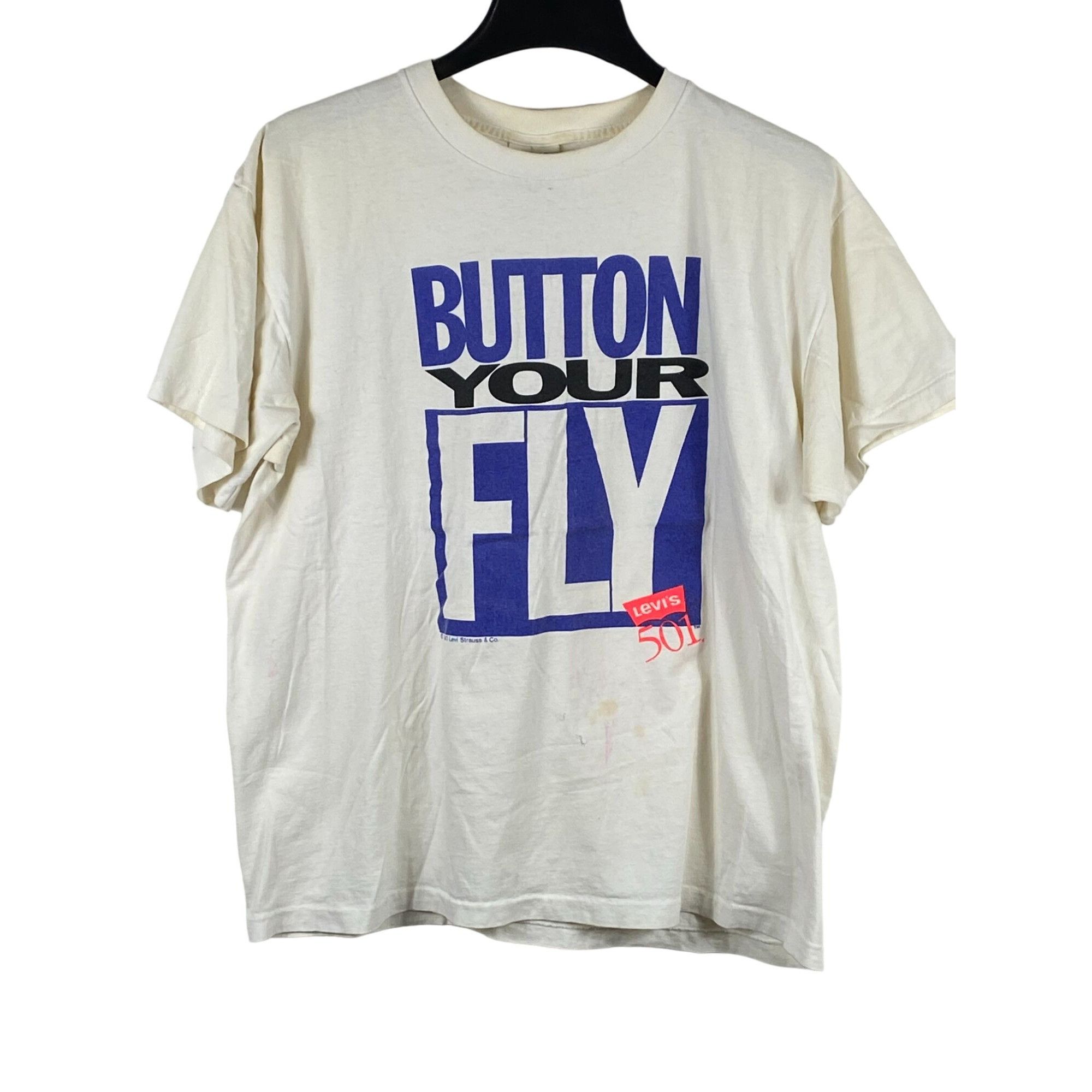 Levi's Vintage Levi's Shirts "Button Your Fly" Levi's 501 Tee Shirt ...