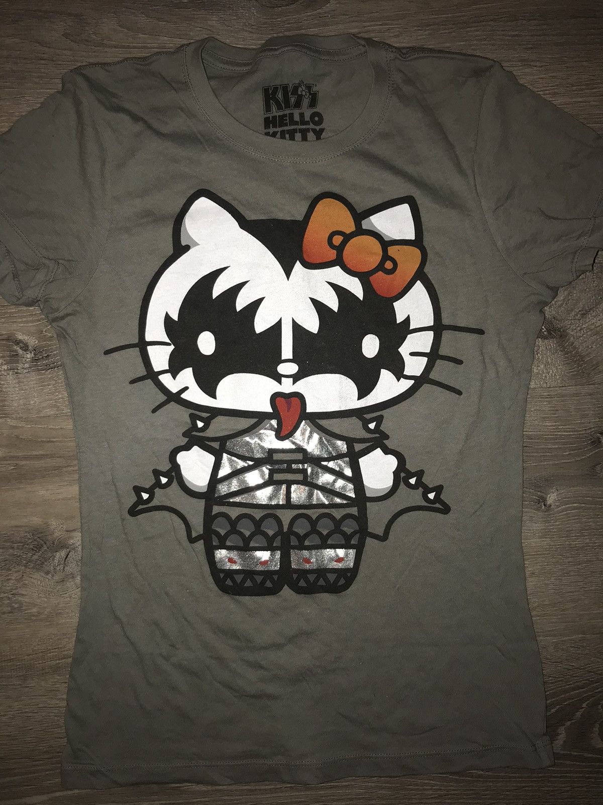 Japanese Brand × Kiss × Streetwear Hello kitty Kiss Gene Simmons shirt ...