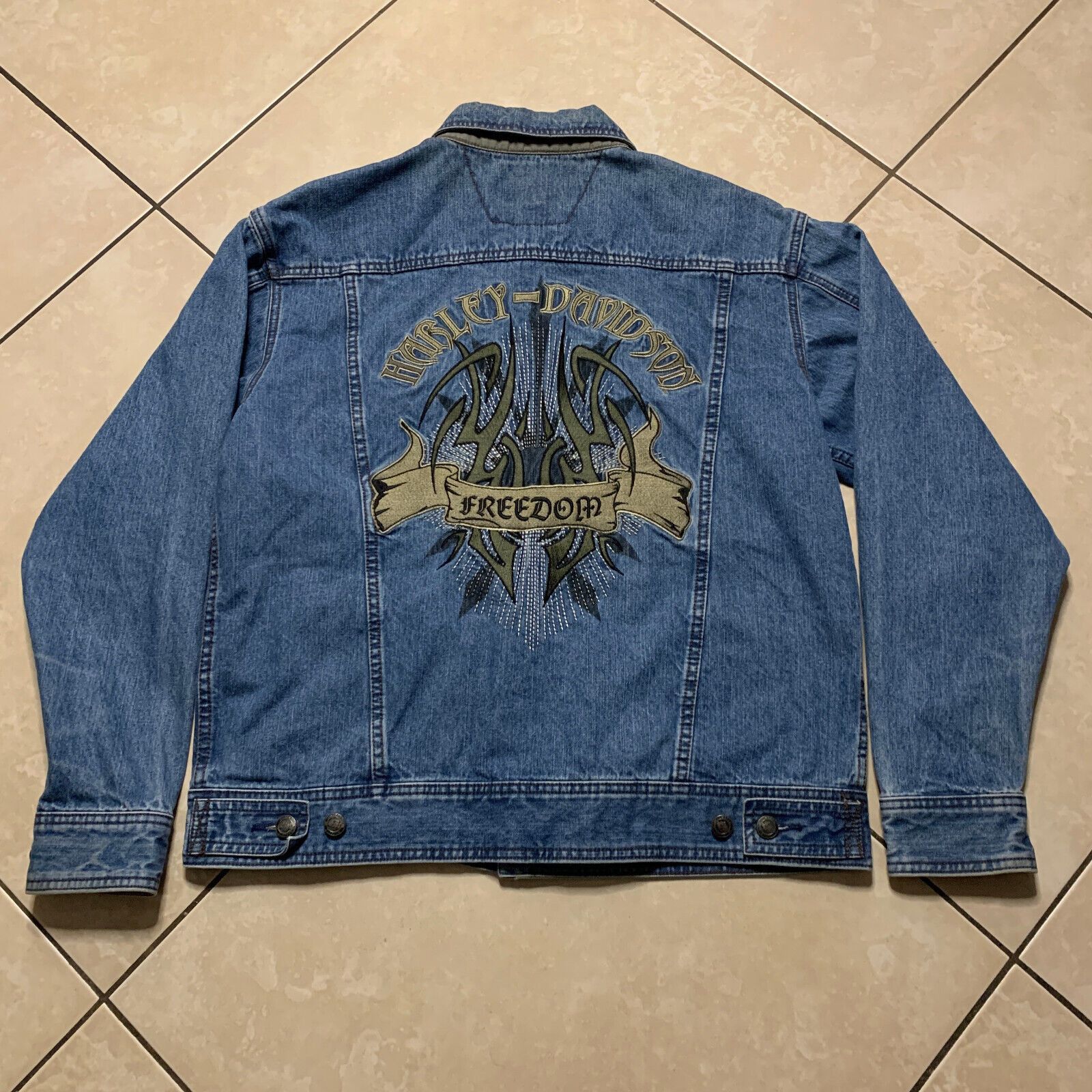 Harley Davidson Vintage Harley Davidson Freedom Tribal Embroidered ...