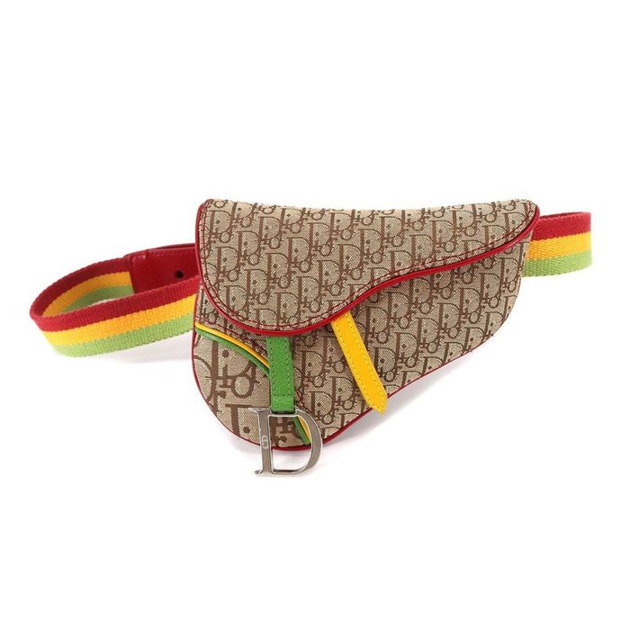 Dior CHRISTIAN DIOR Rasta Trotter Saddle Belt Pouch Waist Bag Canvas ...