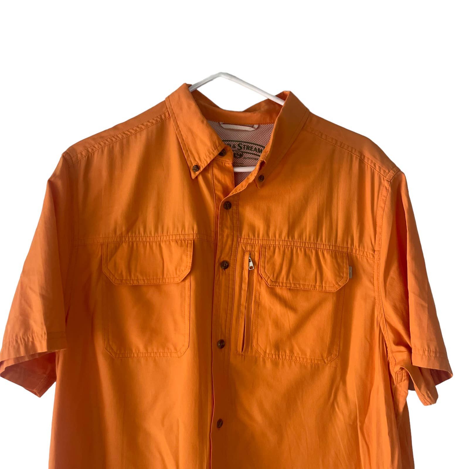 Field & Stream Field & Stream Men Large Orange Fishing Short Sleeve ...