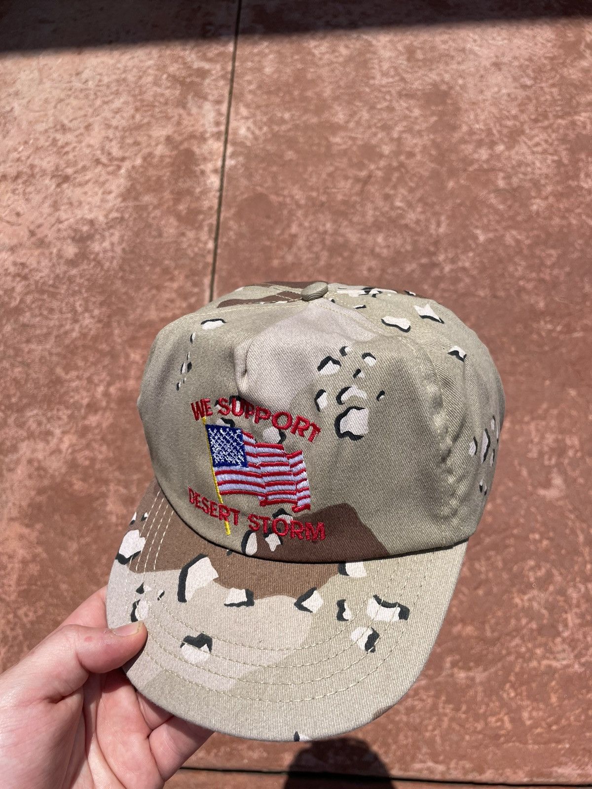 Vintage Vintage 90s Desert Camo USA American Desert Storm Tan Hat | Grailed