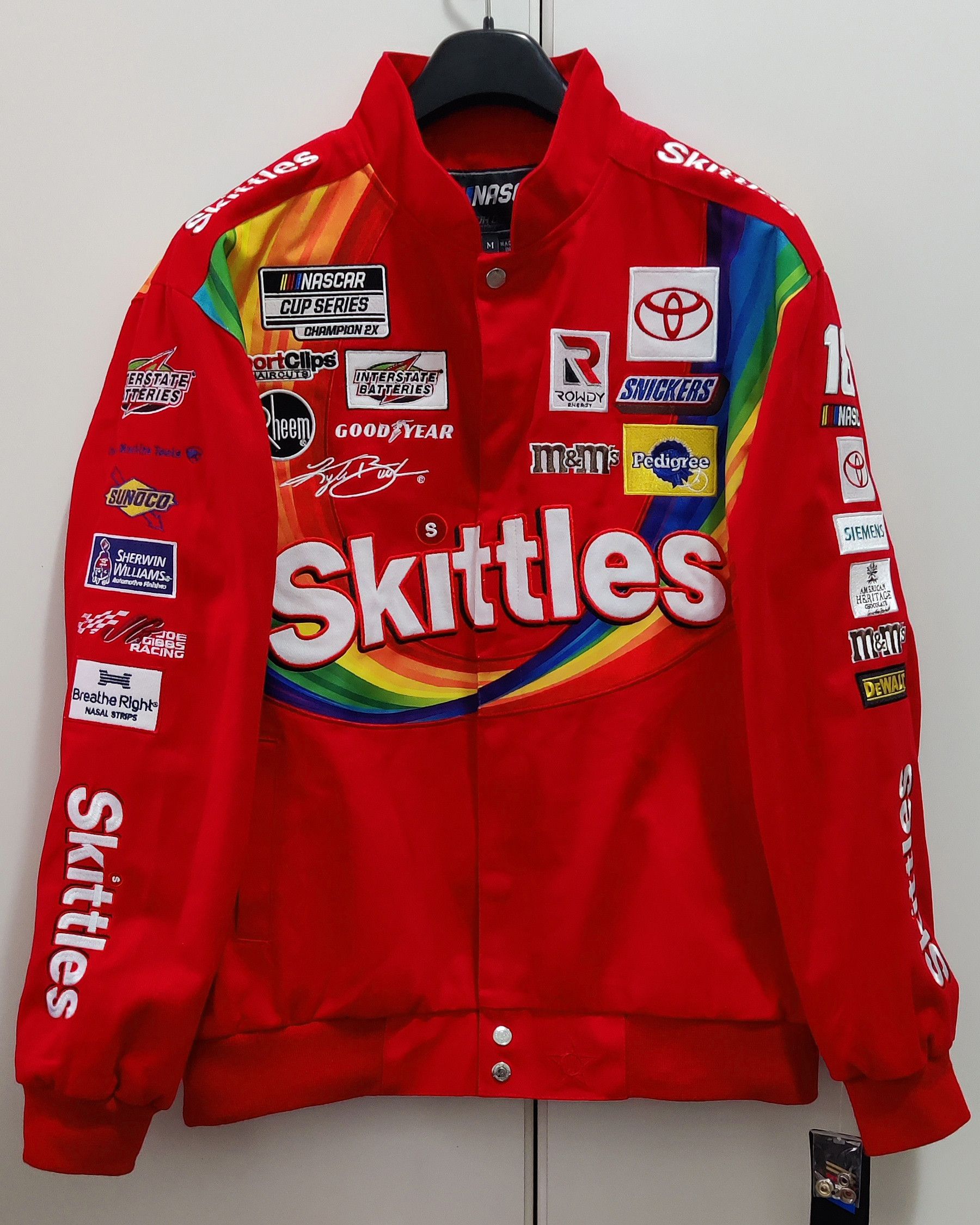 JH Design × NASCAR NASCAR Jacket, Kyle Busch Skittles - Limited Edition ...