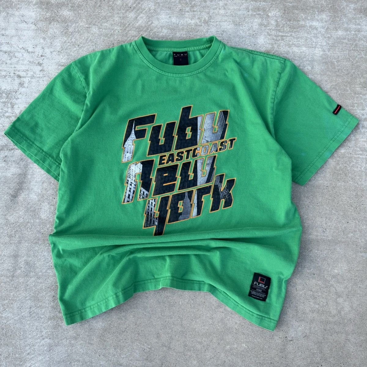 Southpole Vintage Y2K Green Baggy Fubu Puff Print Graphic Tee Fits L ...